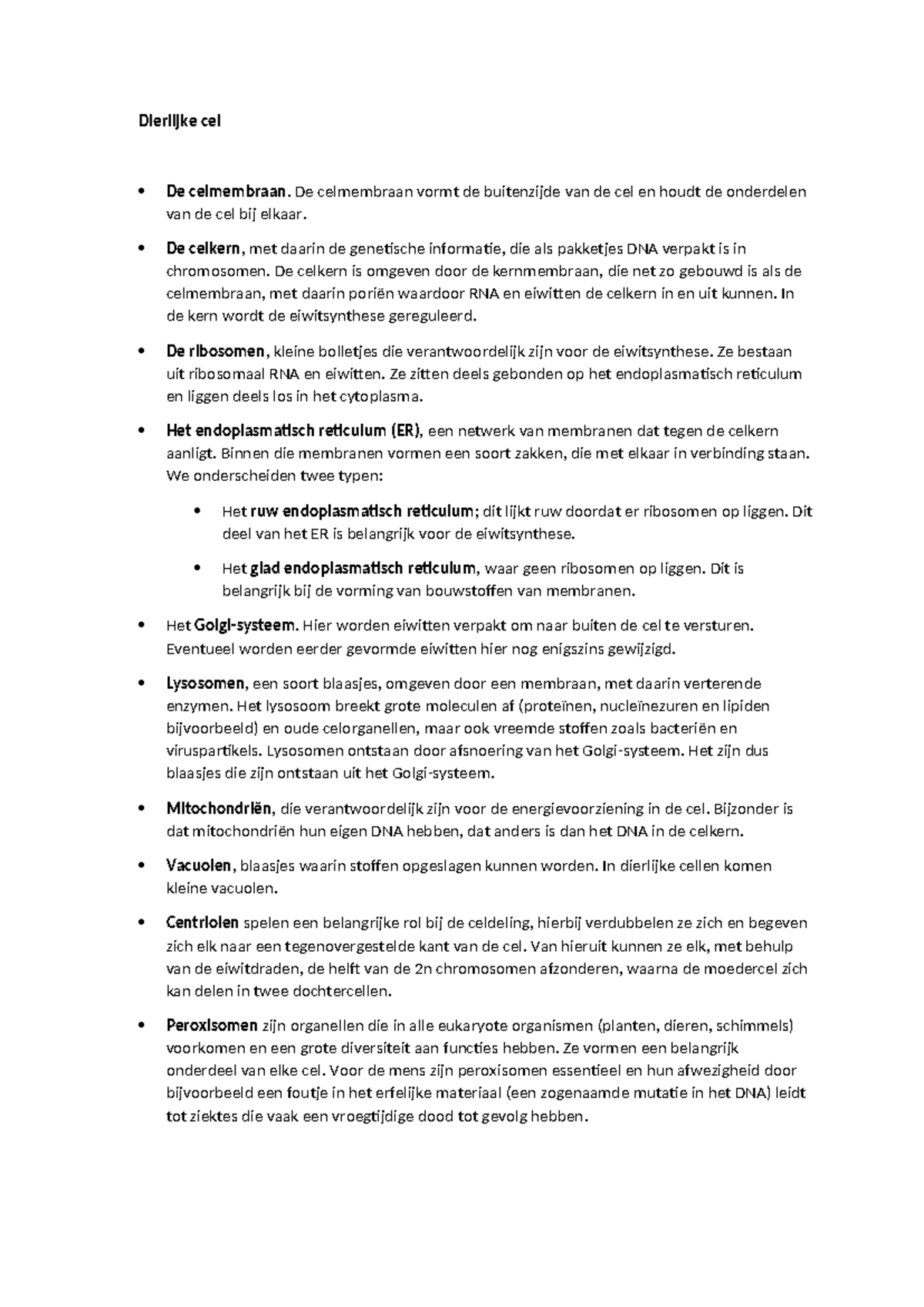 Dierlijke Celstructuur en Functies: Overzicht van Essentiële Organellen ...