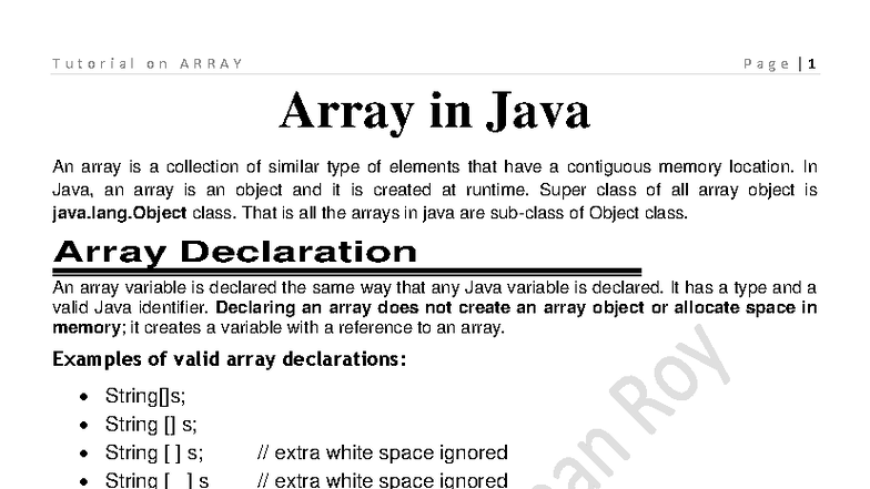 Array in Java: A Comprehensive Tutorial on Declaration & Initialization ...