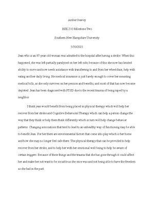 HSE 210 Milestone 1 - required coursework - Amber Seavey HSE 210 ...