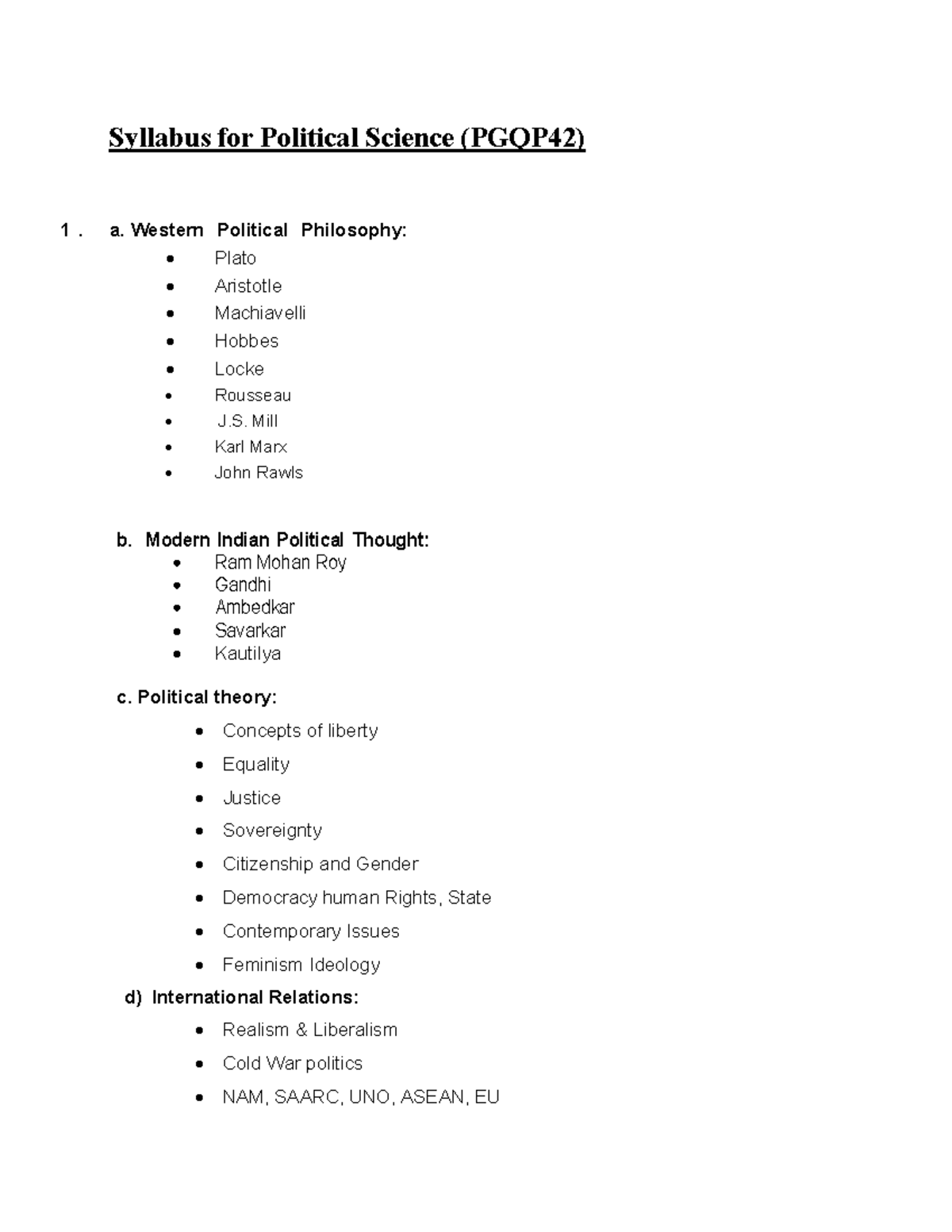 Ma poliical science - vvery useful syllabus - Syllabus for Political ...