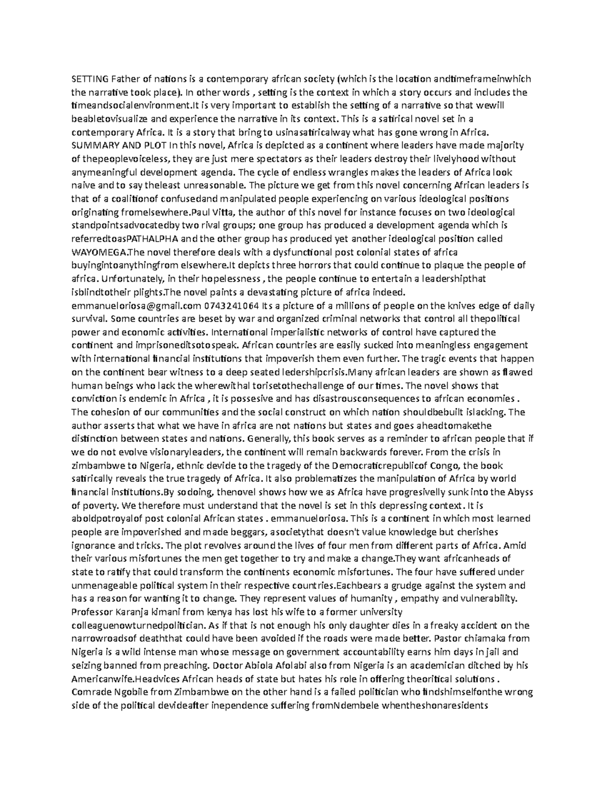 Fathers of Nations (ENG 101) - Insights on Kenyan Literary Set Texts ...