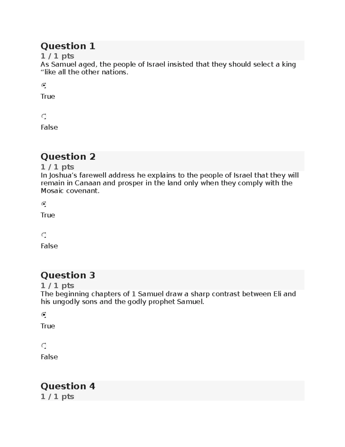 Study for Quiz one - Questions to Study for the first quiz The book of ...