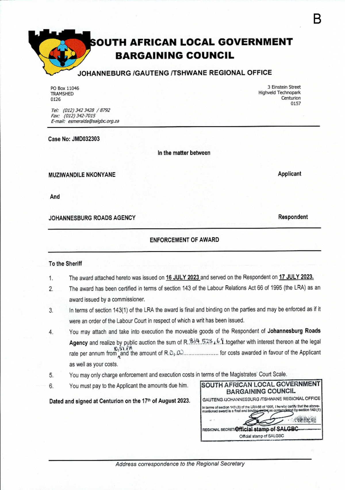 Sheriffs Letter: Guidelines and Key Considerations - Studocu