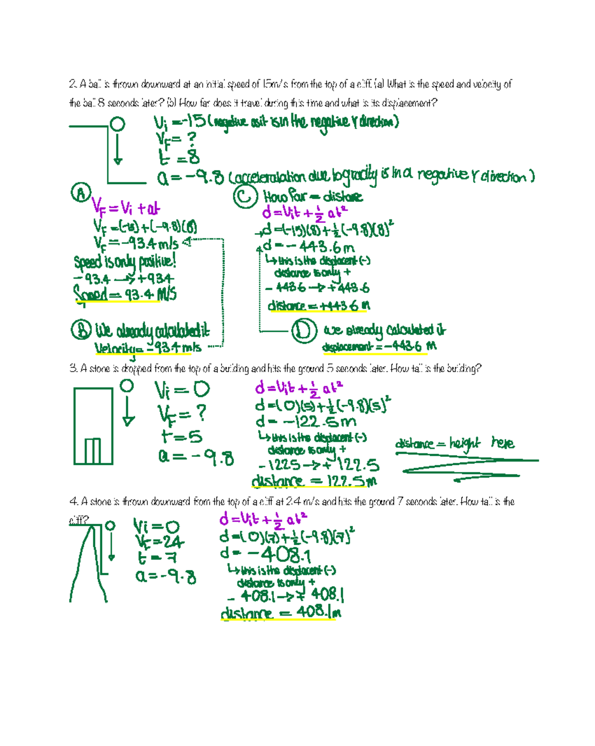 Physics 101 - Lecture Notes on Motion and Displacement Analysis - Studocu