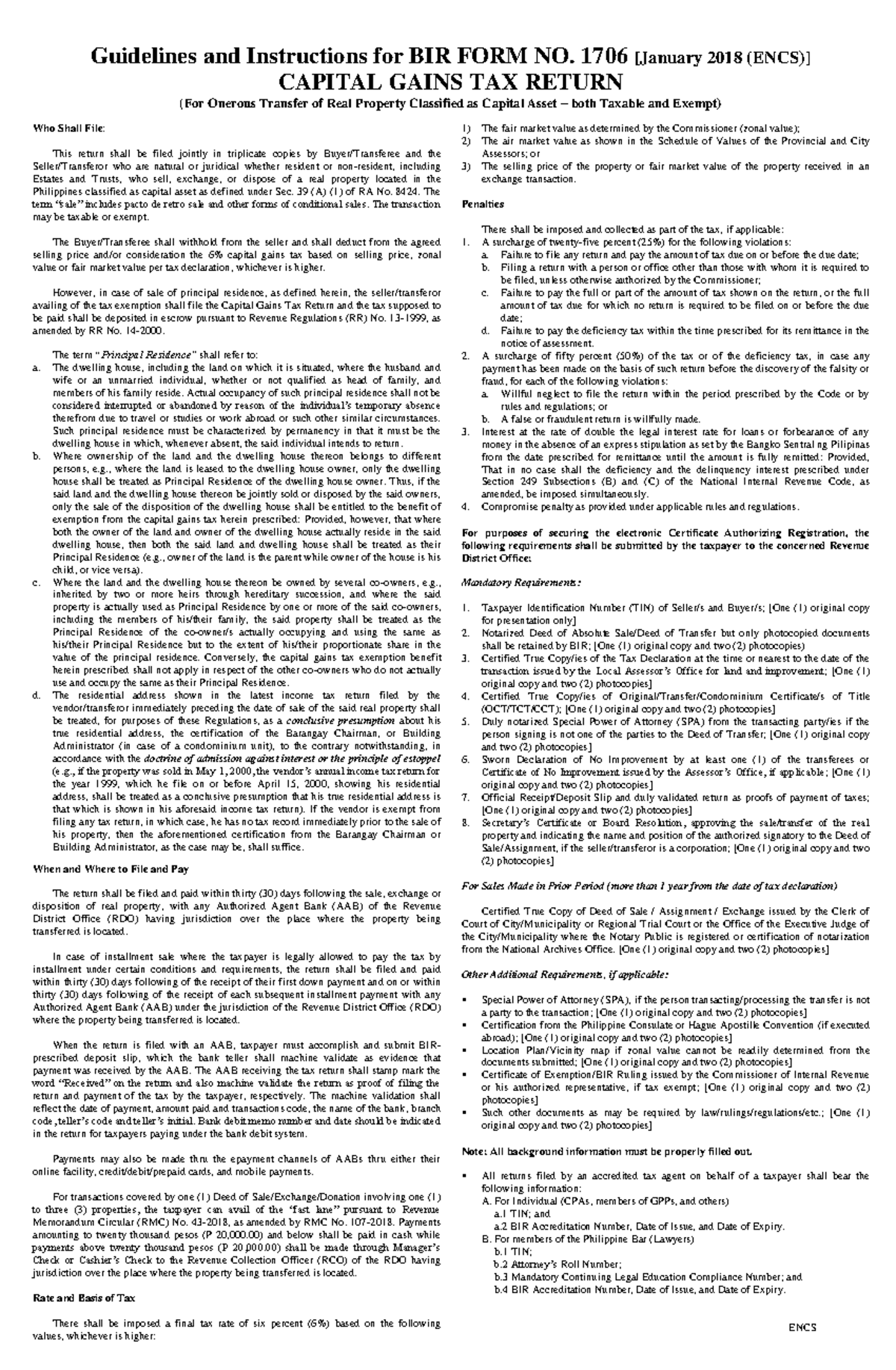 1706 Jan 2018 ENCS Guidelines Final - Guidelines and Instructions for ...