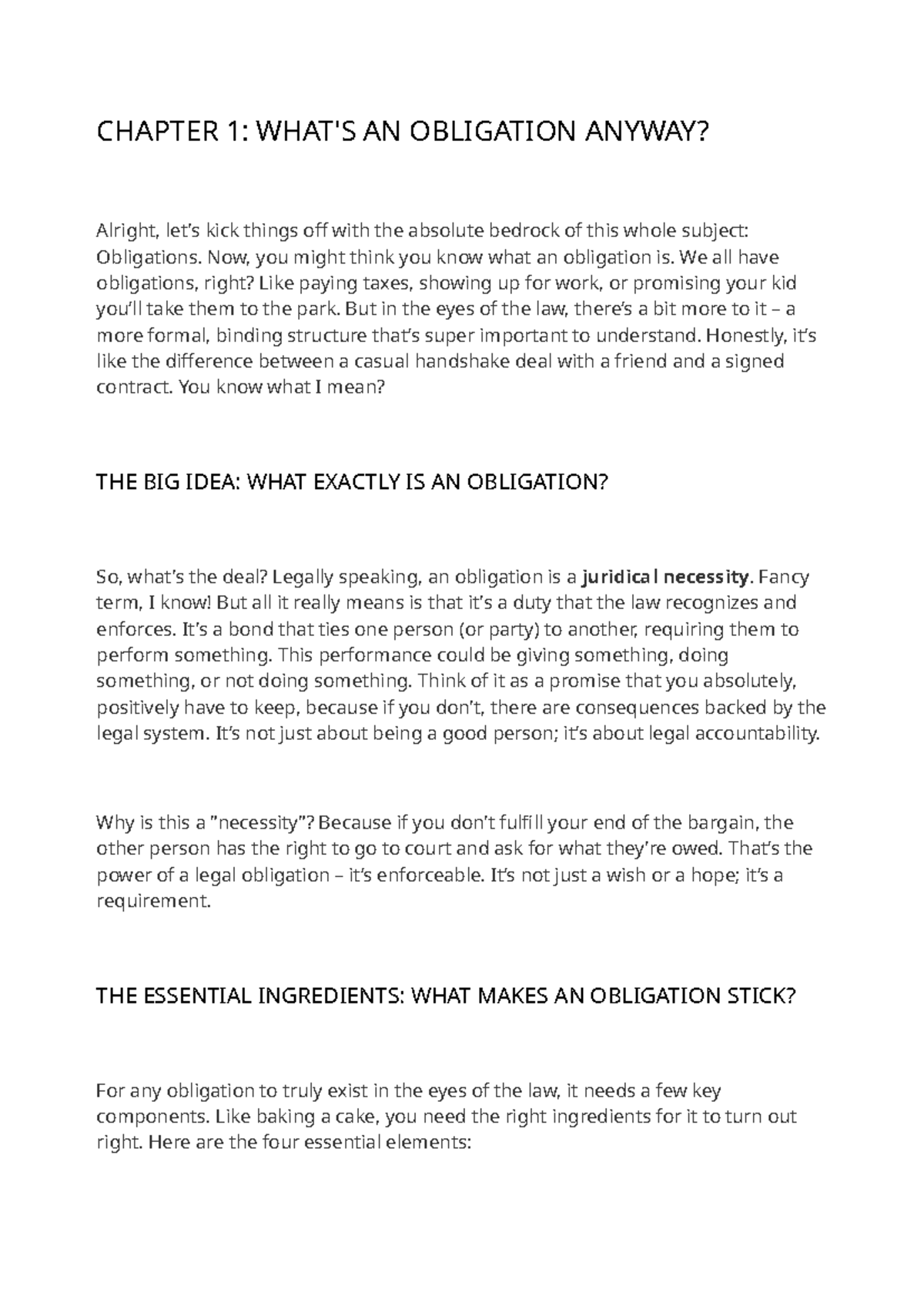 OBLIGATIONS AND CONTRACTS (LAW 101): CHAPTER 1 REVIEW - Studocu