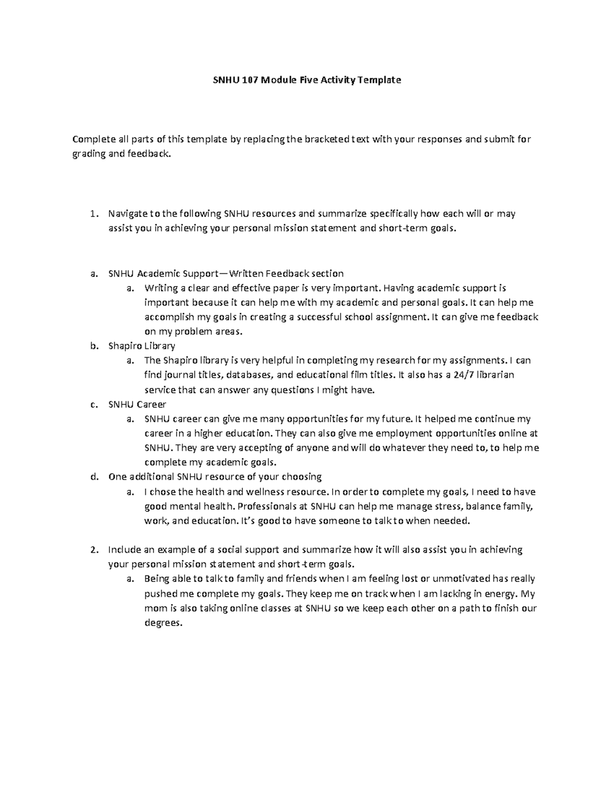 Completed 5-2 Activity - SNHU 107 Module Five Activity Template ...