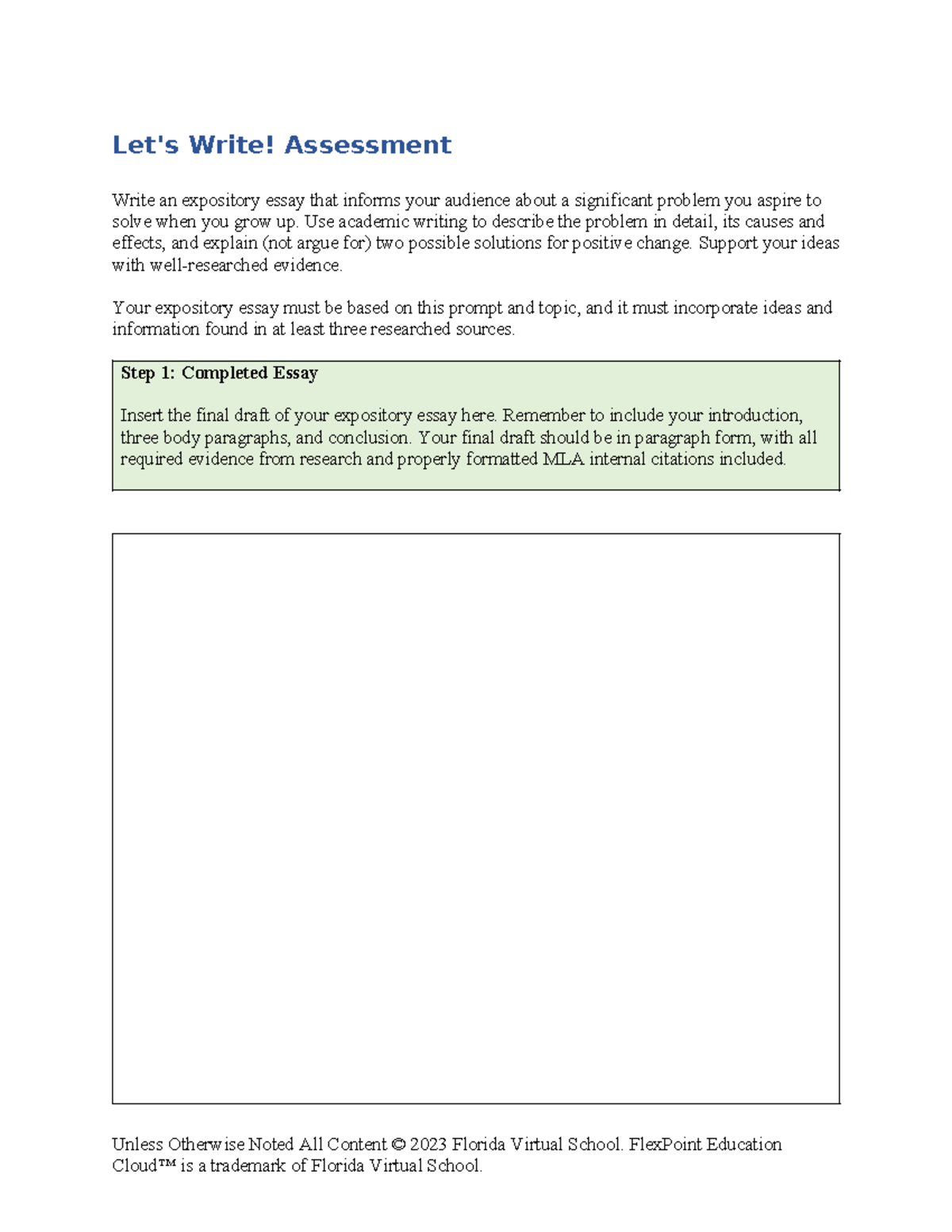 Expository Essay Assessment Rubric for ENG 101: Problem Solving - Studocu