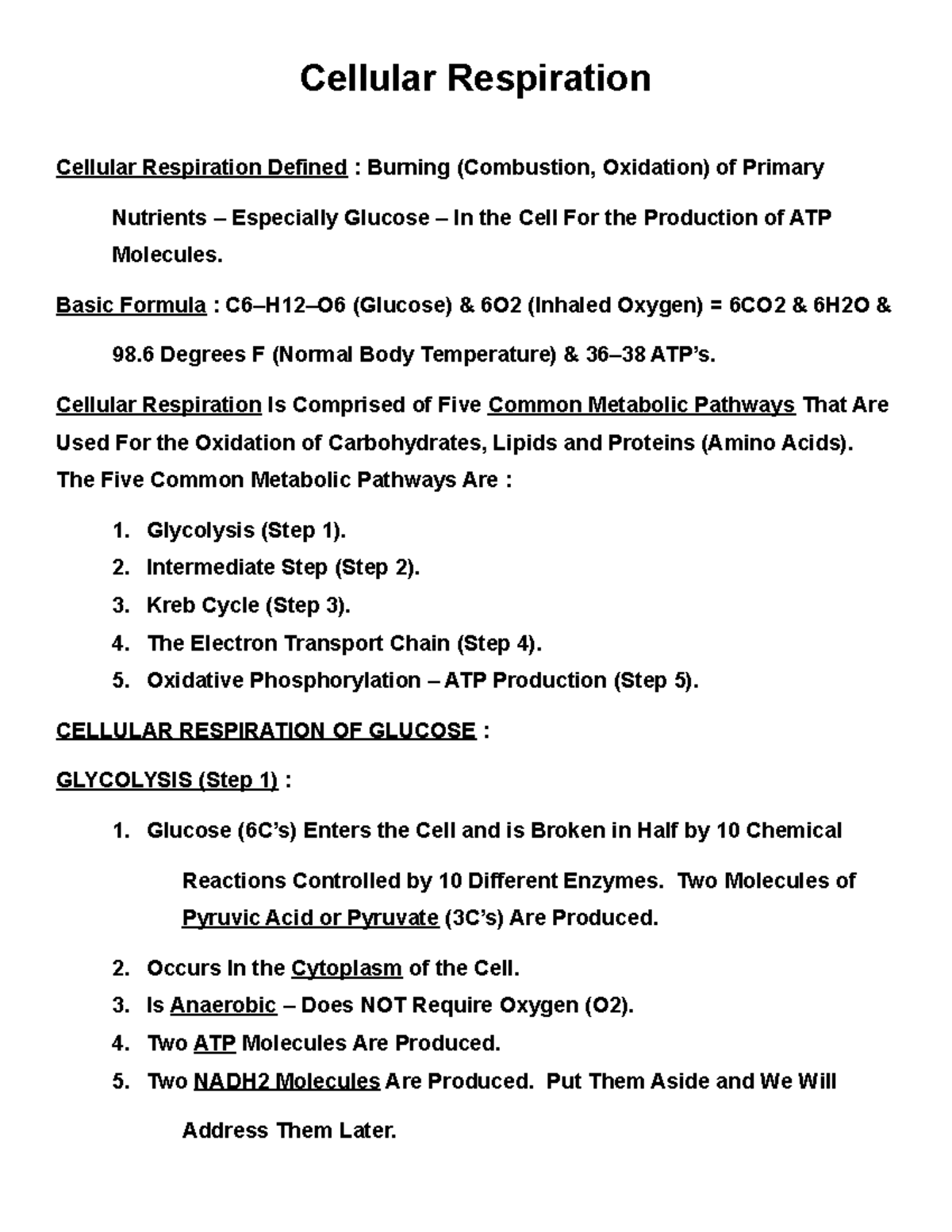 Cellular Respiration and ATP Production: A Comprehensive Overview ...