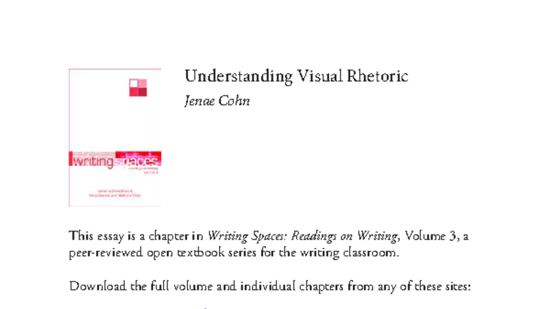 Understanding Visual Rhetoric in Writing Spaces: A Chapter Overview ...
