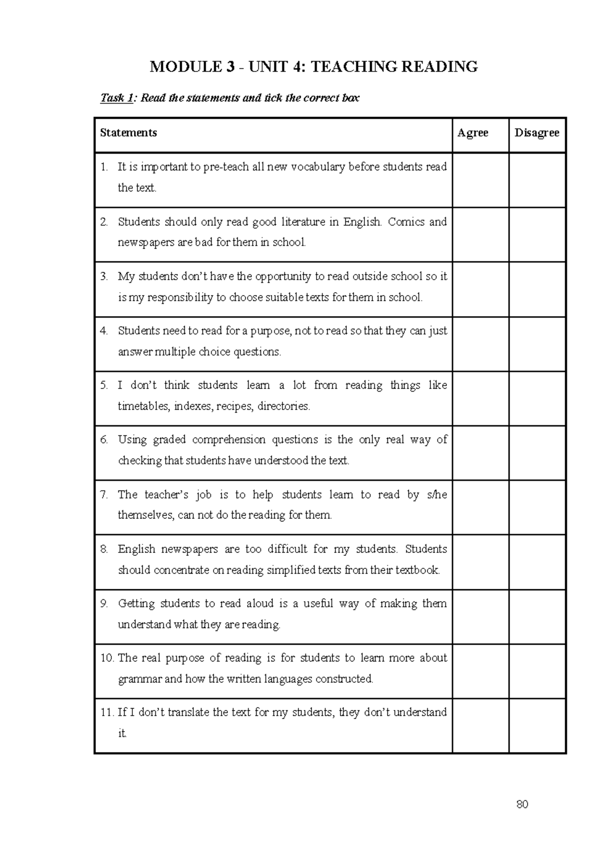 MODULE 3 UNIT 4: TEACHING READING Lesson Plan and Activities - Studocu