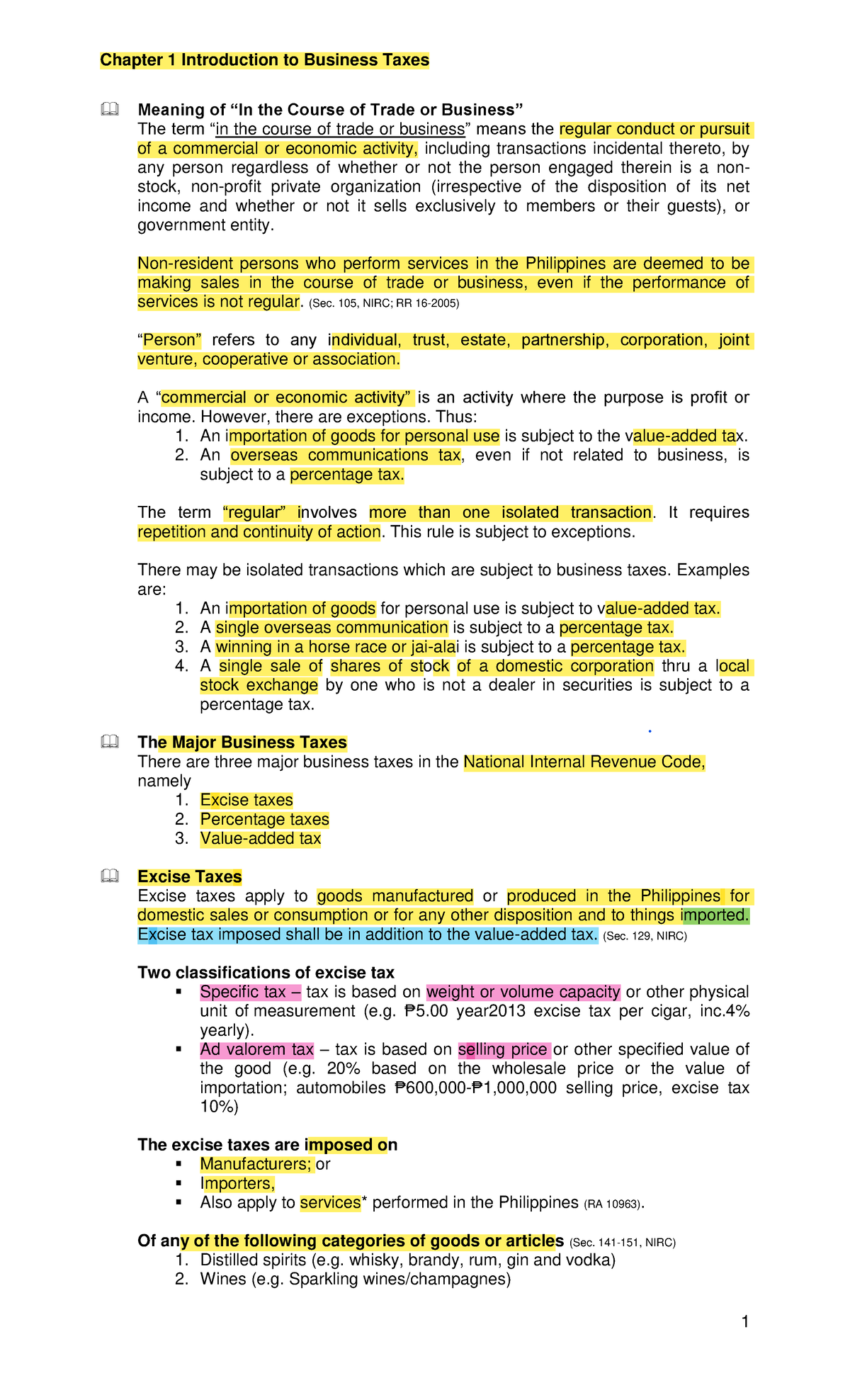 Ch01 Intro to Business Taxes: Key Concepts & Major Tax Types - Studocu