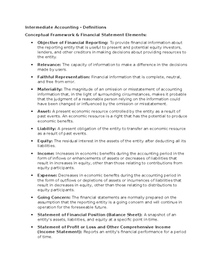 Advanced accounting definitions: Business combinations and more - Studocu