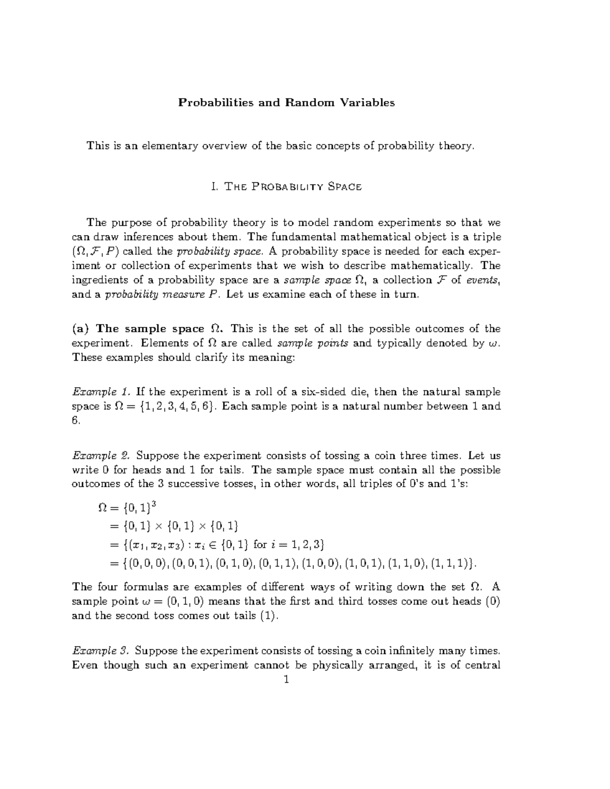 Probability Theory: An Overview of Random Variables and Spaces - Studocu