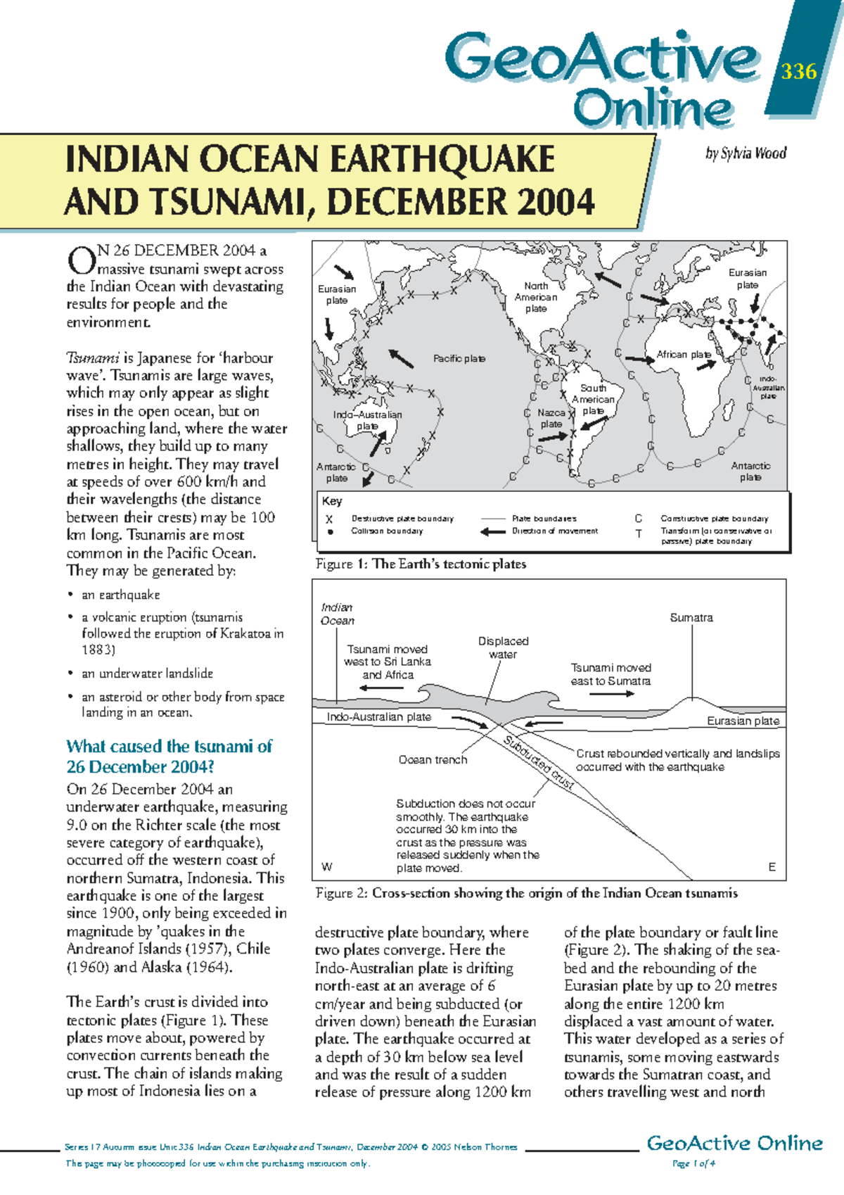 GA336 Final Exam Notes: Indian Ocean Earthquake & Tsunami, Dec 2004 ...