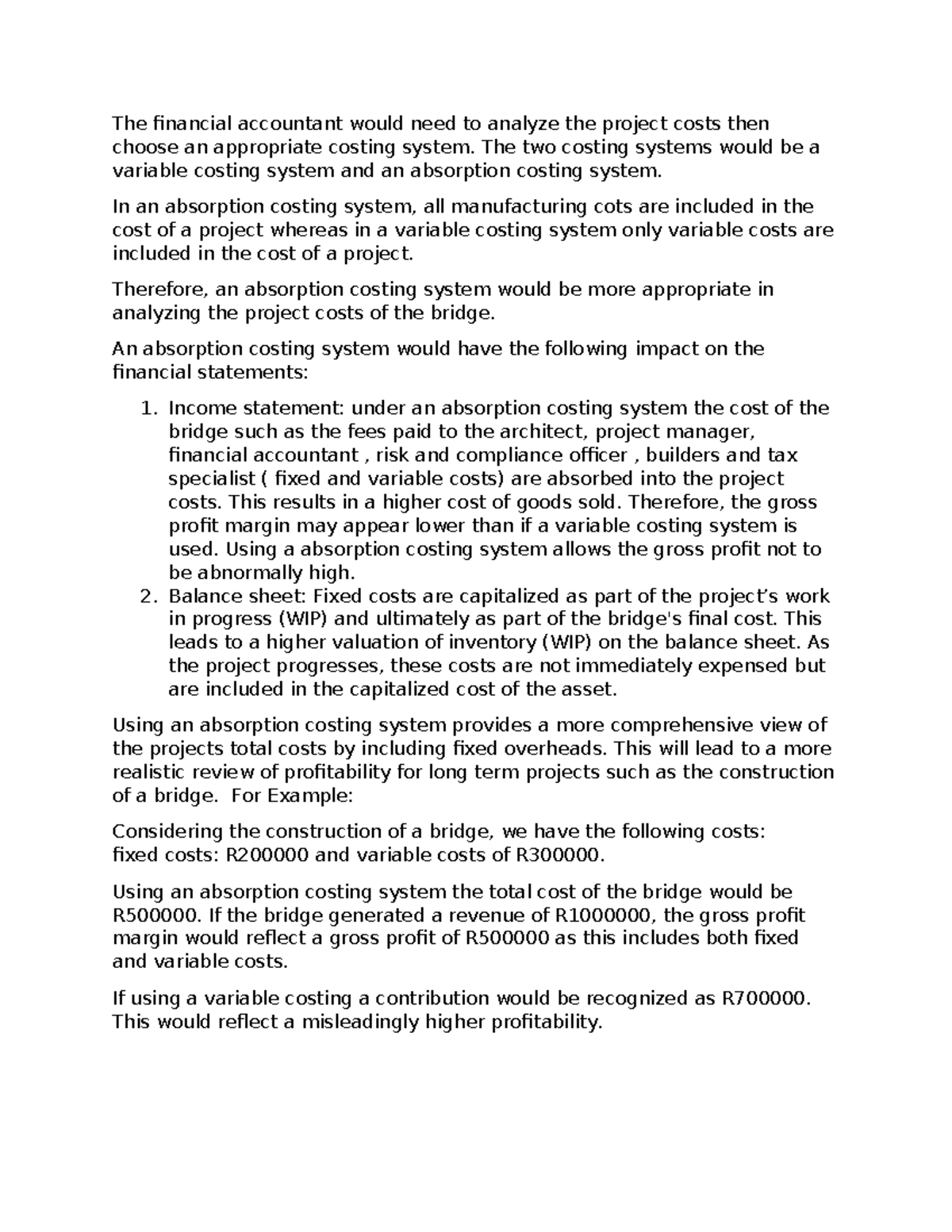 BMAN405 Management Accounting Assignment: Costing Systems Analysis ...