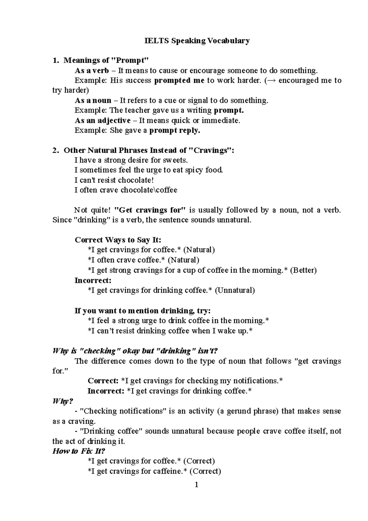 IELTS Speaking Vocabulary: Key Terms and Usage for Success - Studocu