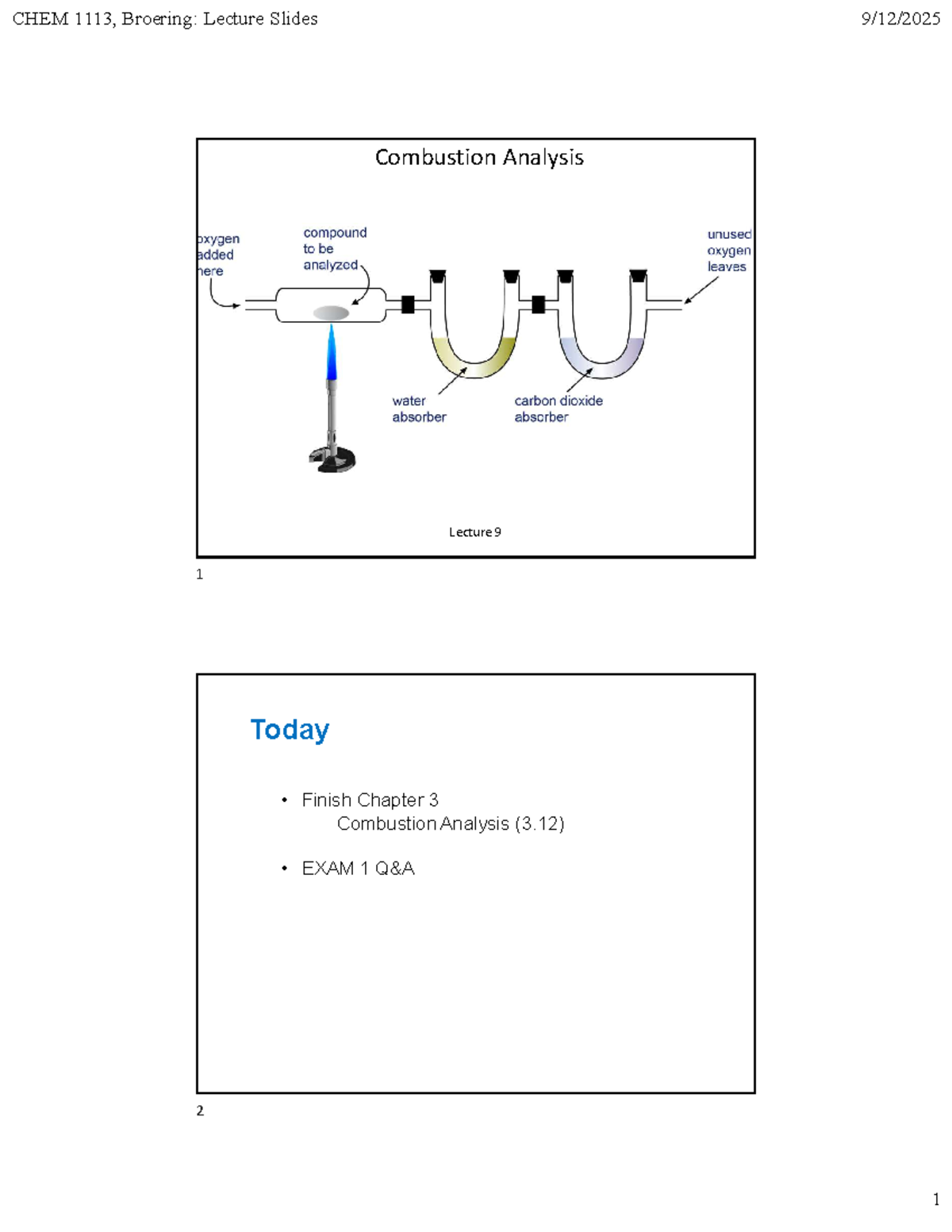 CHEM 1113 Lecture 9: Combustion Analysis & Empirical Formulas - Studocu