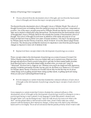 History of Psychology Unit 1 Notes - Studocu