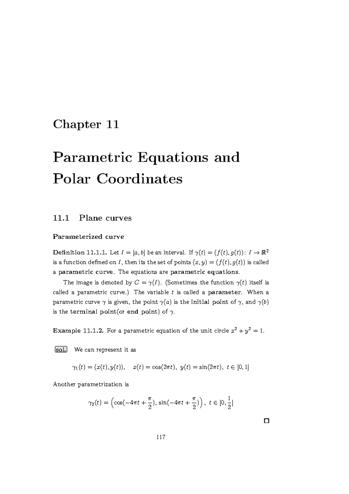 Early 15-chap11 - notes on various variables - Chapter 11 Parametric ...