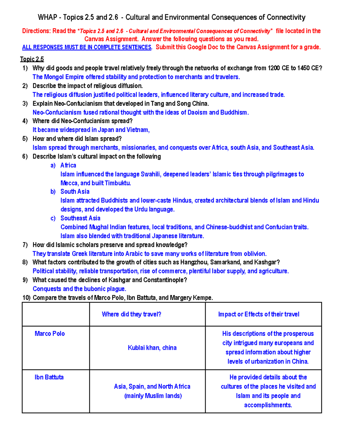 WHAP - Topics 2.5 & 2.6: Cultural & Environmental Connectivity Effects ...