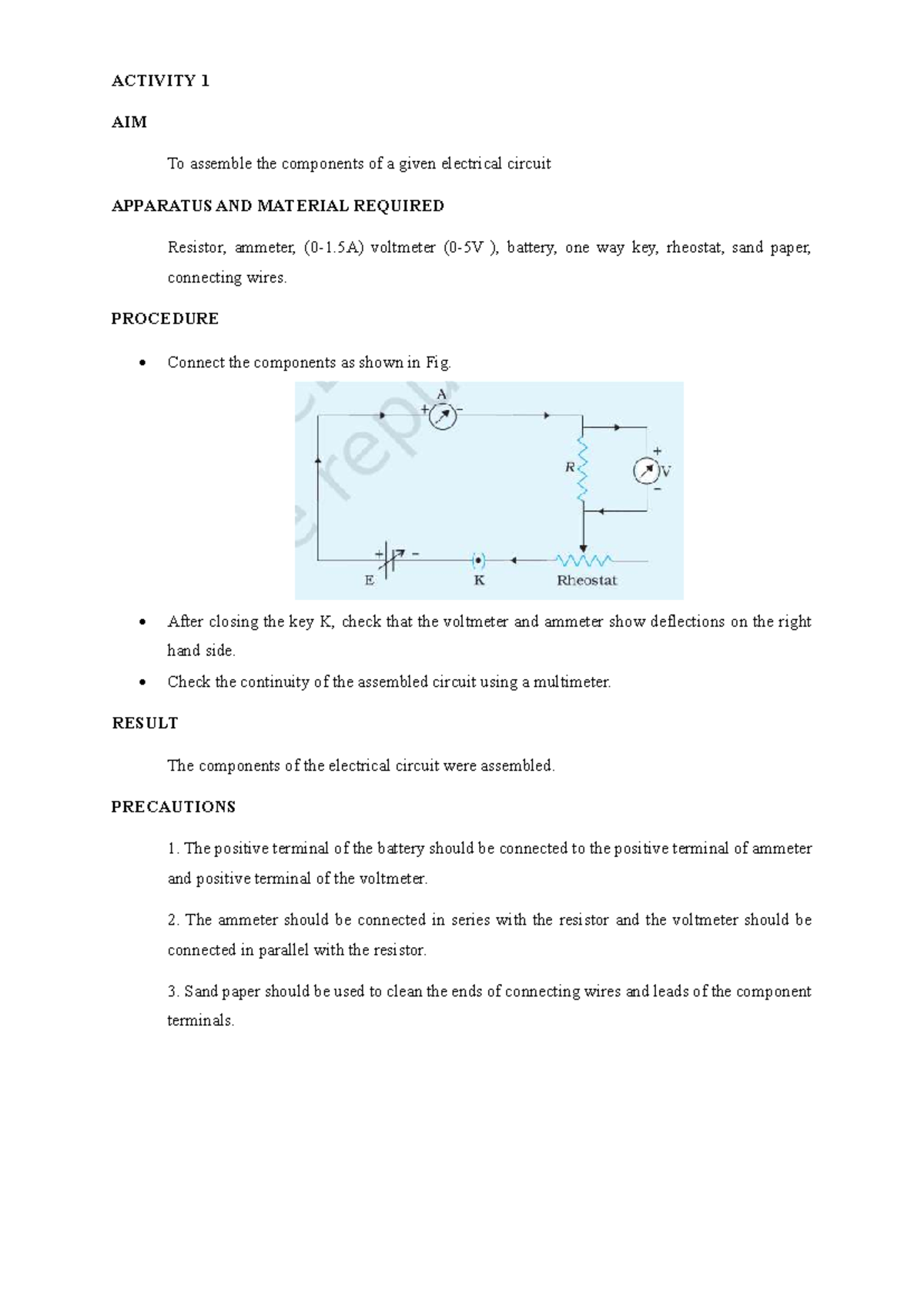 Electrical Circuit Assembly and Component Identification - Lab Activity ...