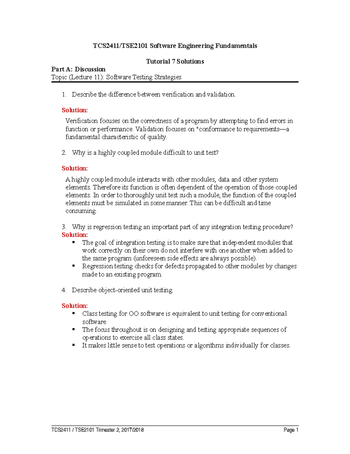 171486 Tut7 - solutions testing strategies - Software Engineering ...
