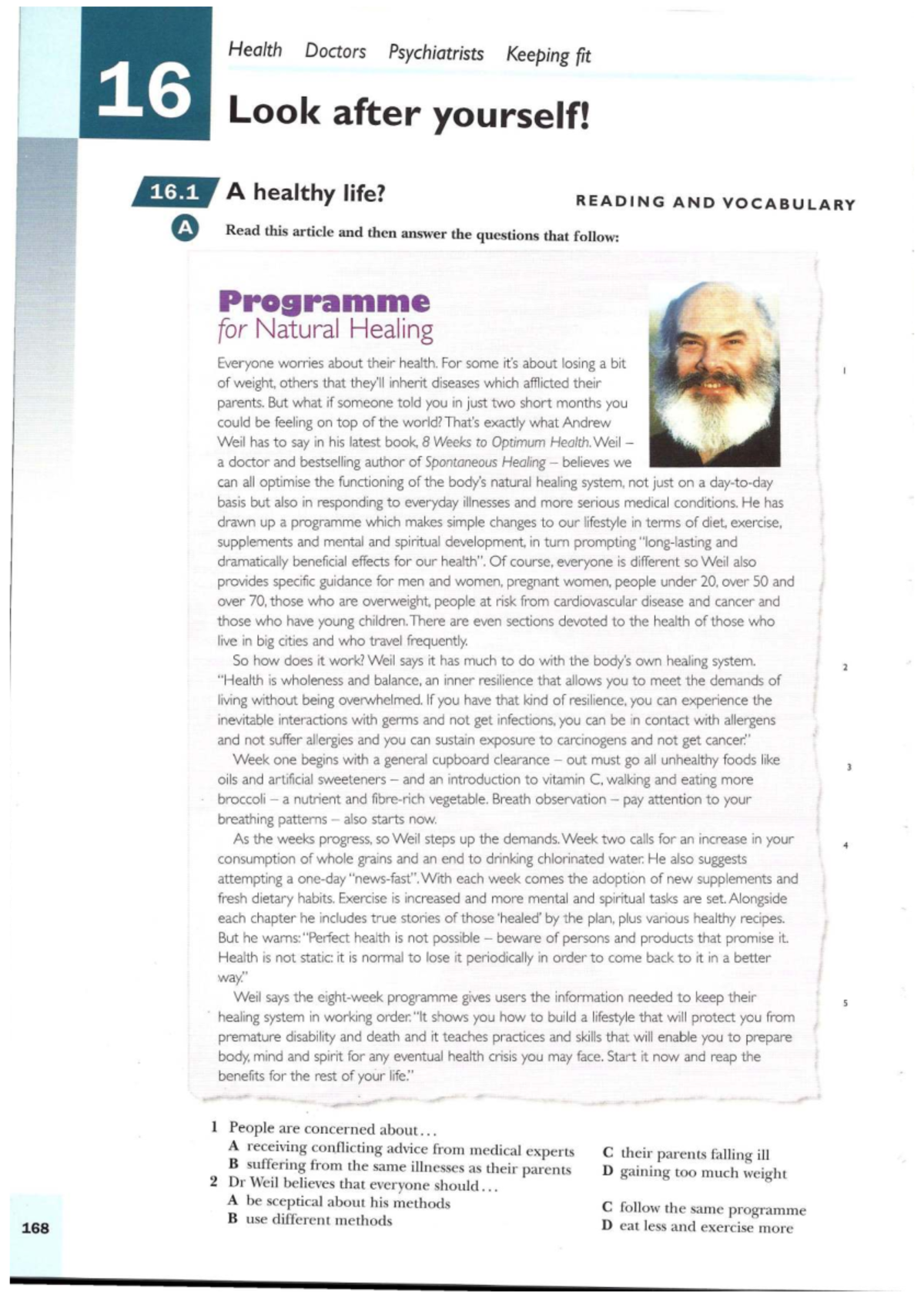 IClf Unit 16: Health and Wellbeing - Reading & Vocabulary Insights ...