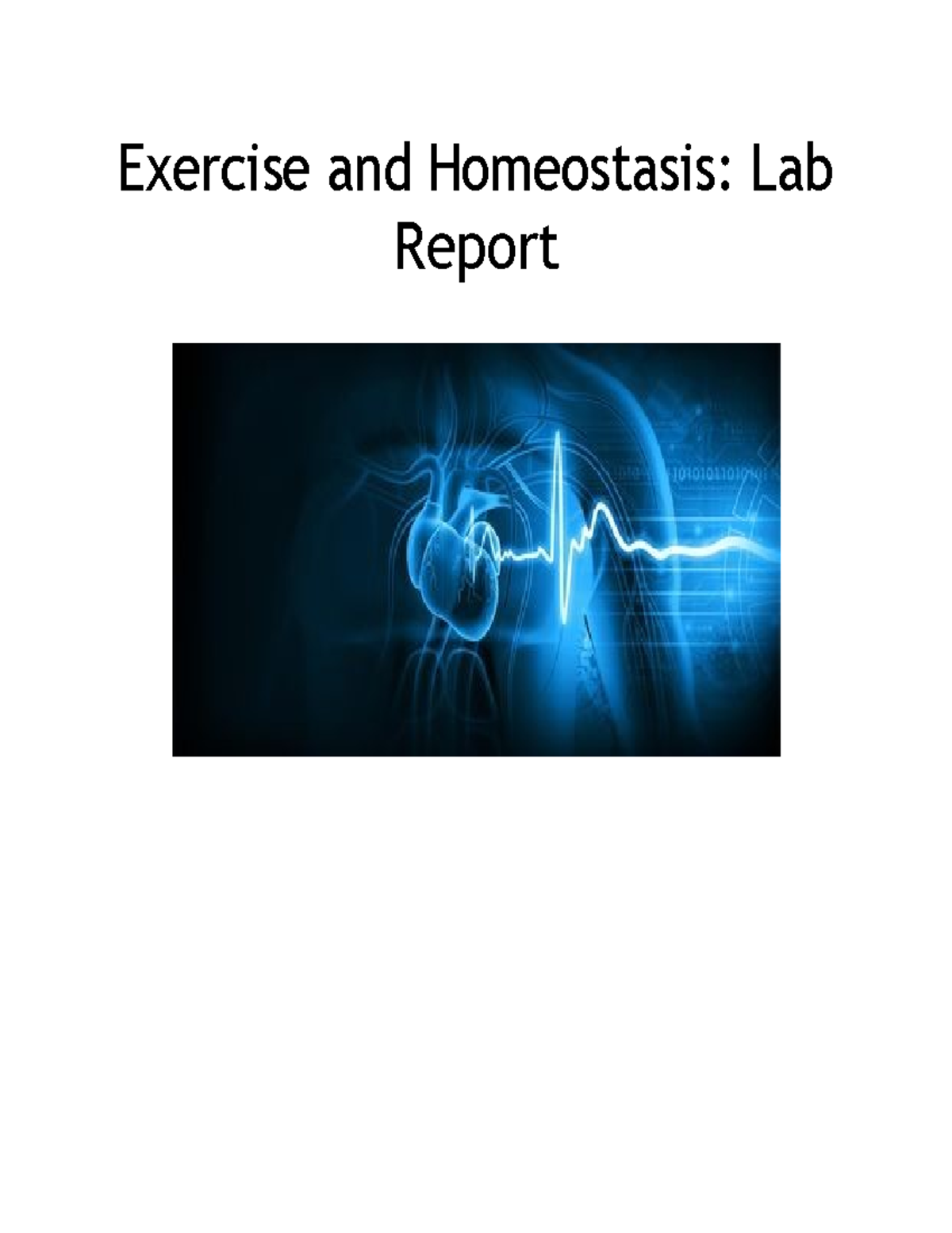 Exercise and Homeostasis: Lab Report (BIO 101) - Studocu