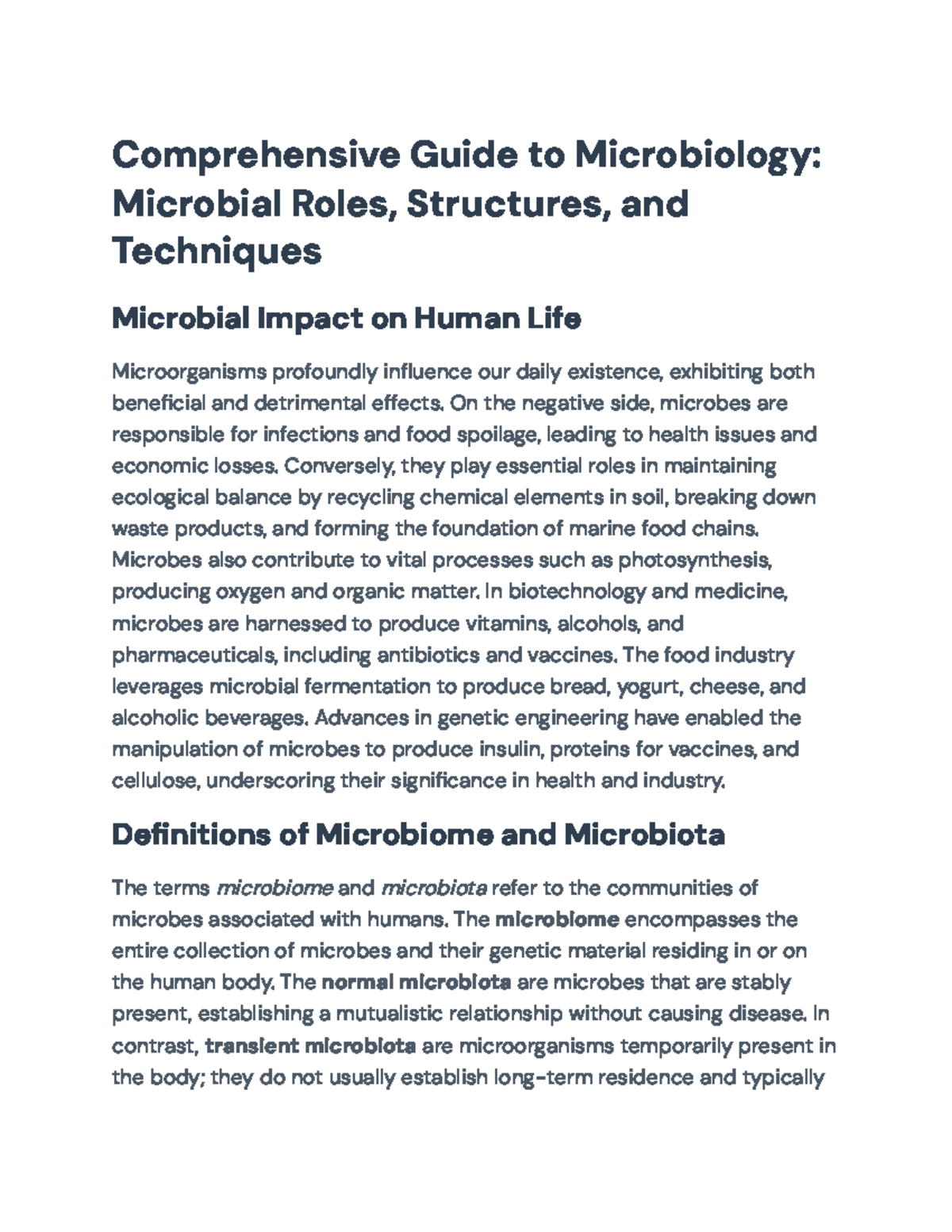 Comprehensive Microbiology Overview: Key Concepts and Techniques (BIO ...