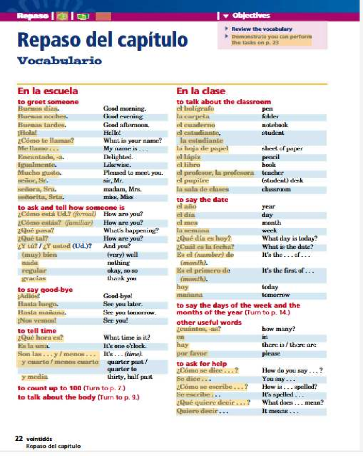 Repaso del Capítulo: Vocabulario y Preparación para el Examen - Studocu