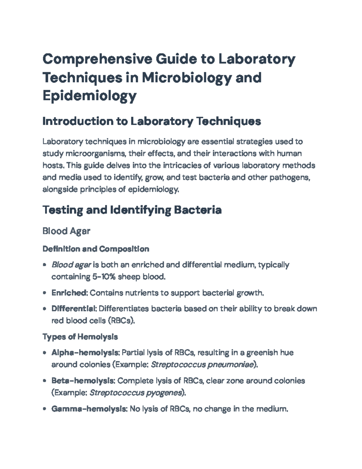 Comprehensive Laboratory Techniques in Microbiology and Epidemiology ...