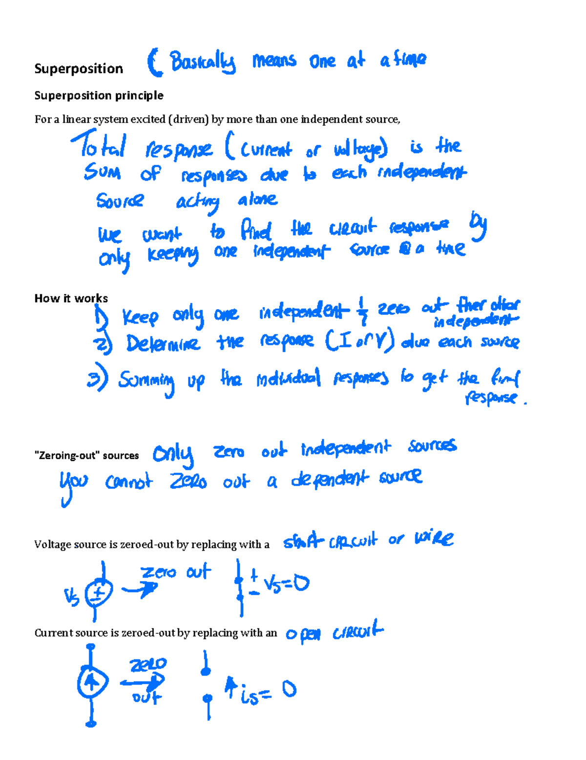 Superposition Principle in Linear Circuits - CEB 220A Class Notes - Studocu