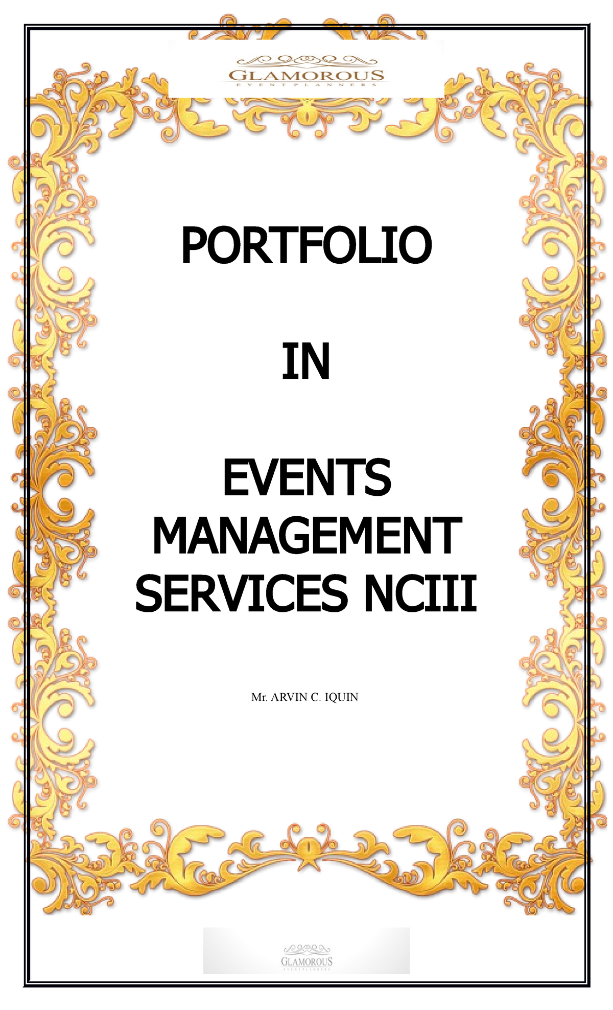 Event Management Portfolio: Glamorous Event Planner Services NCIII ...