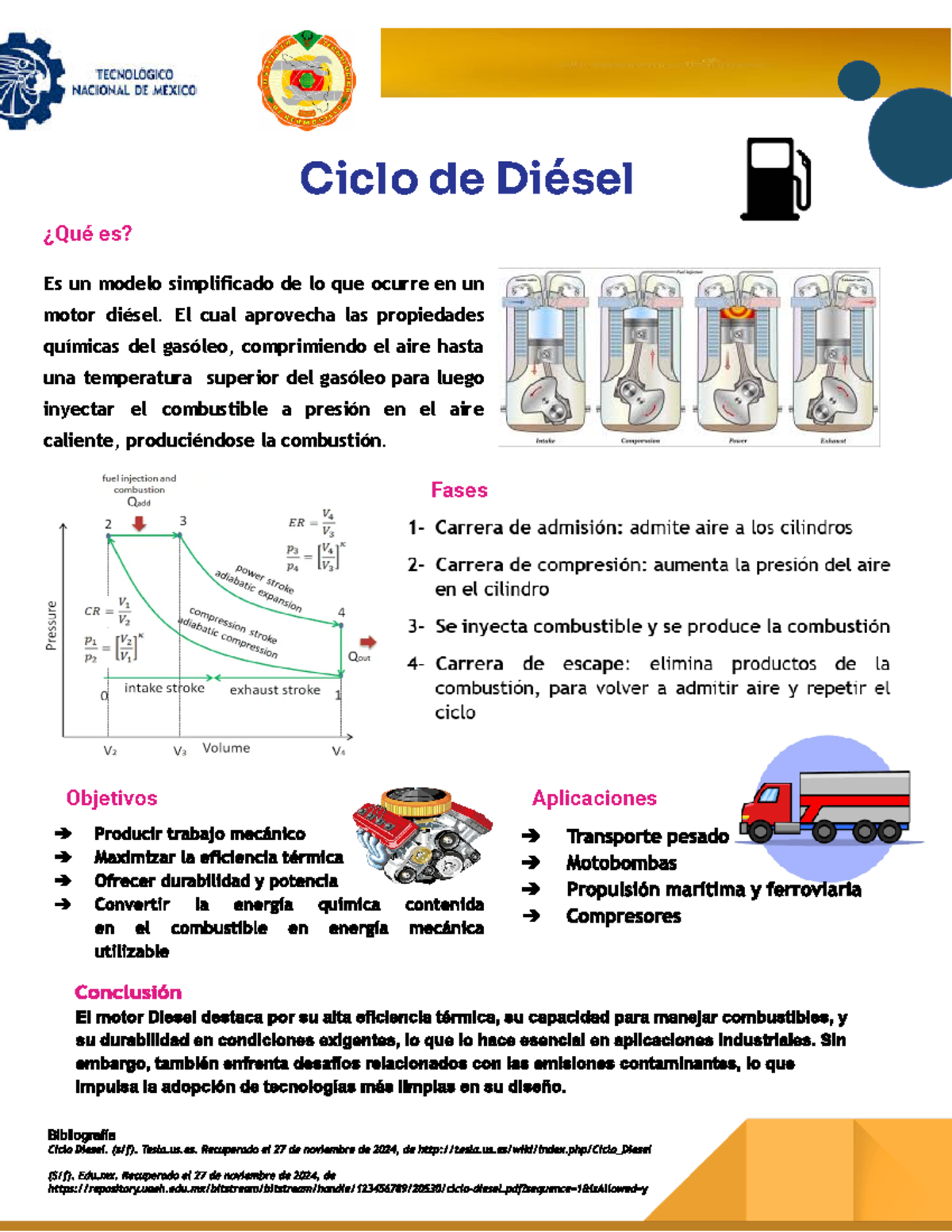 ciclo de diesel - TECNOLÓGICO NACIONAL DE MEXICO Ciclo de Diésel es? due Es un modelo ...