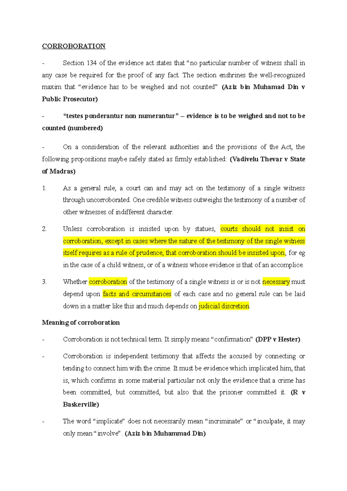 Evidence I (1) - LAW OF EVIDENCE- GPR 201 Lecture Notes Module 2 ...