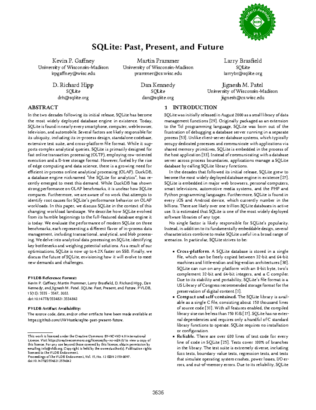 SQLite: Evolution, Performance, and Future Directions in Data Management - Studocu