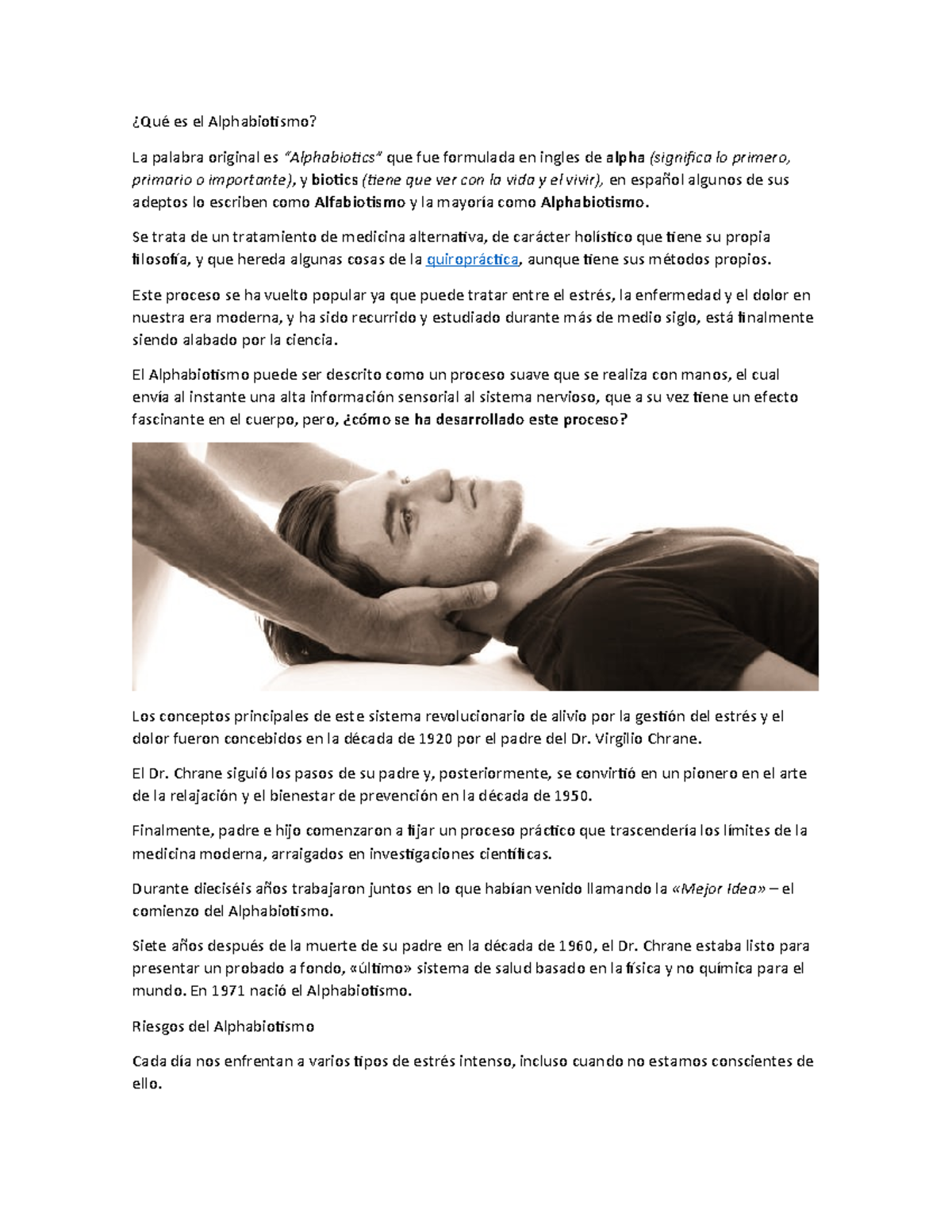 ¿Qué es el Alphabiotismo? Una Introducción al Sistema Holístico - Studocu