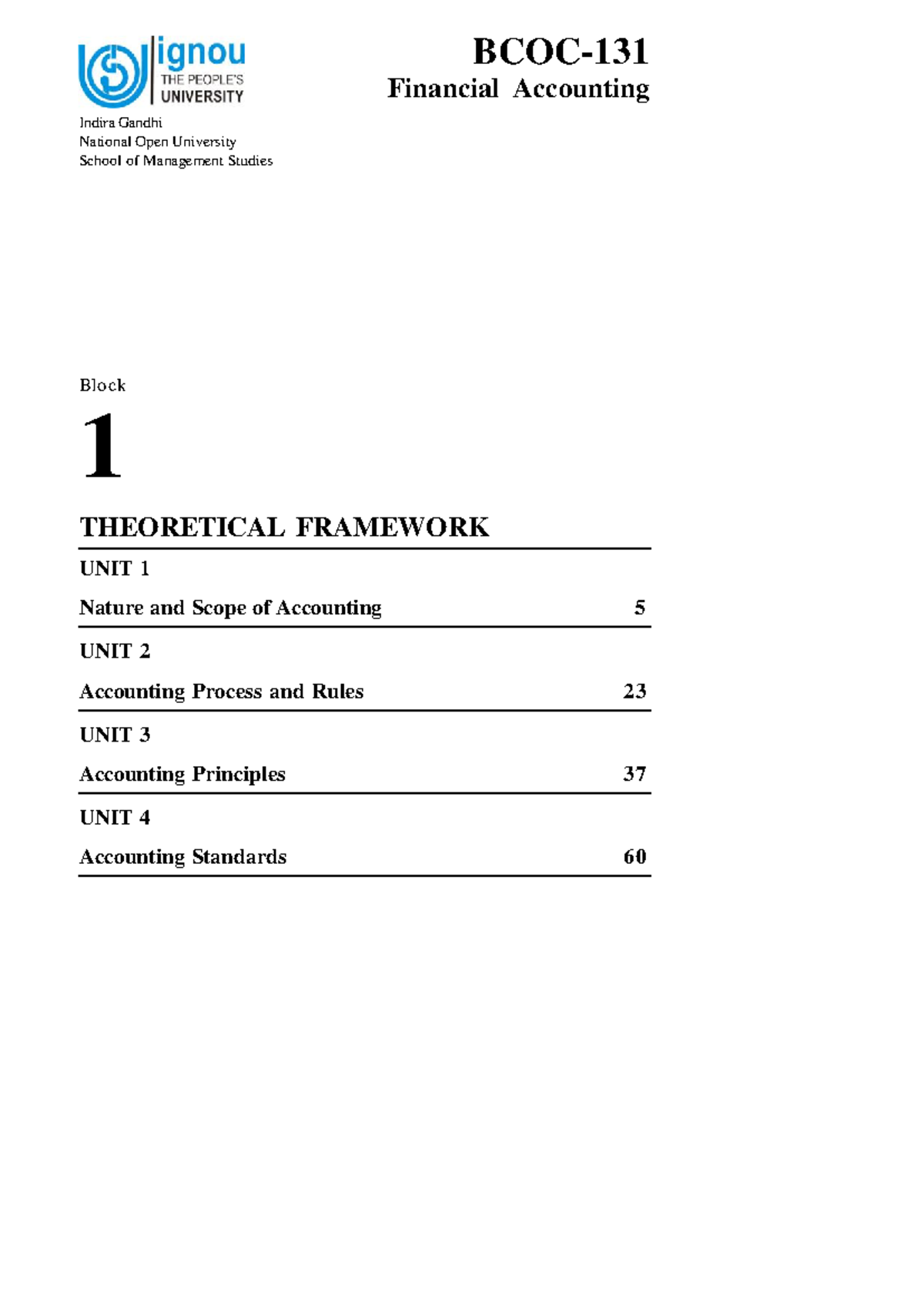 BCOC-131 Final Exam Unit 1 - Nature and Scope of Accounting Notes - Studocu