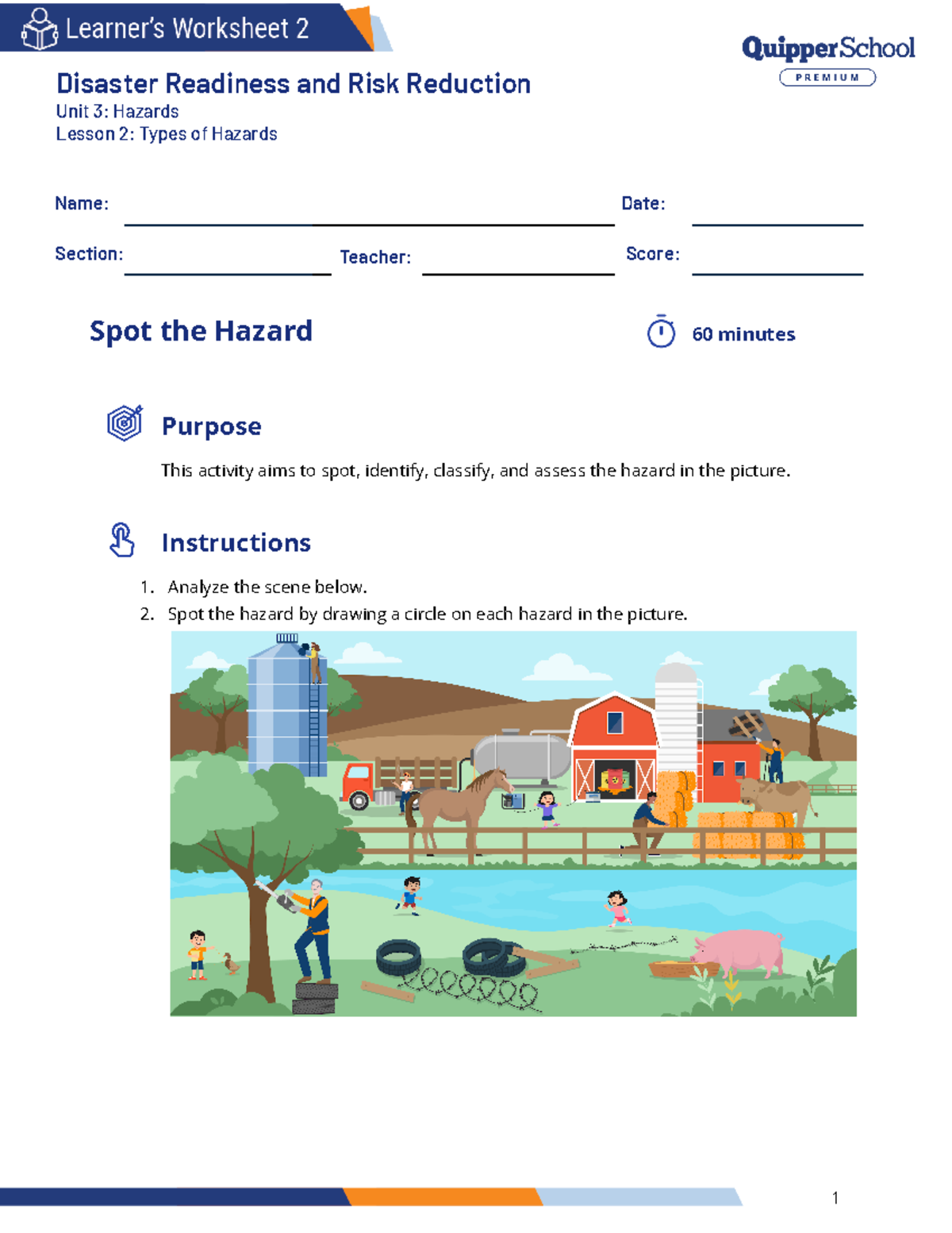DRRR- Unit 3: Hazards - Lesson 2 Task on Hazard Assessment - Studocu