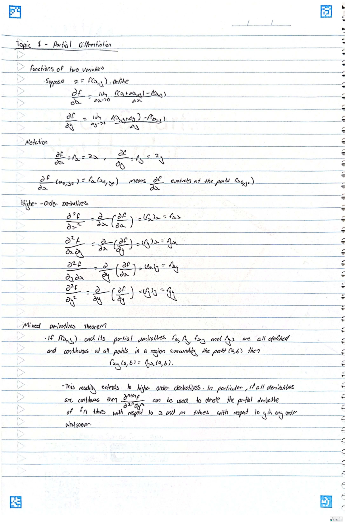 Partial Differentiation Functions of Two Variables - Topic 1 Notes ...