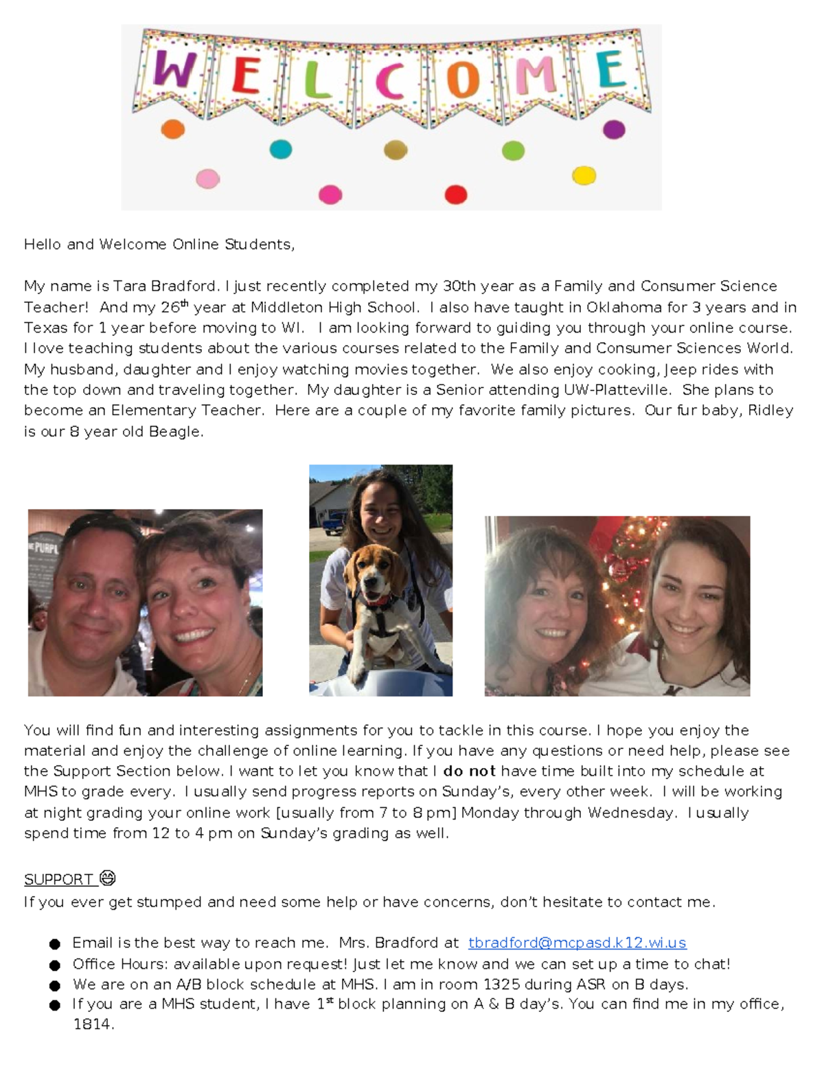 Fall 2024 Online Course Welcome Letter from Mrs. Bradford - Studocu