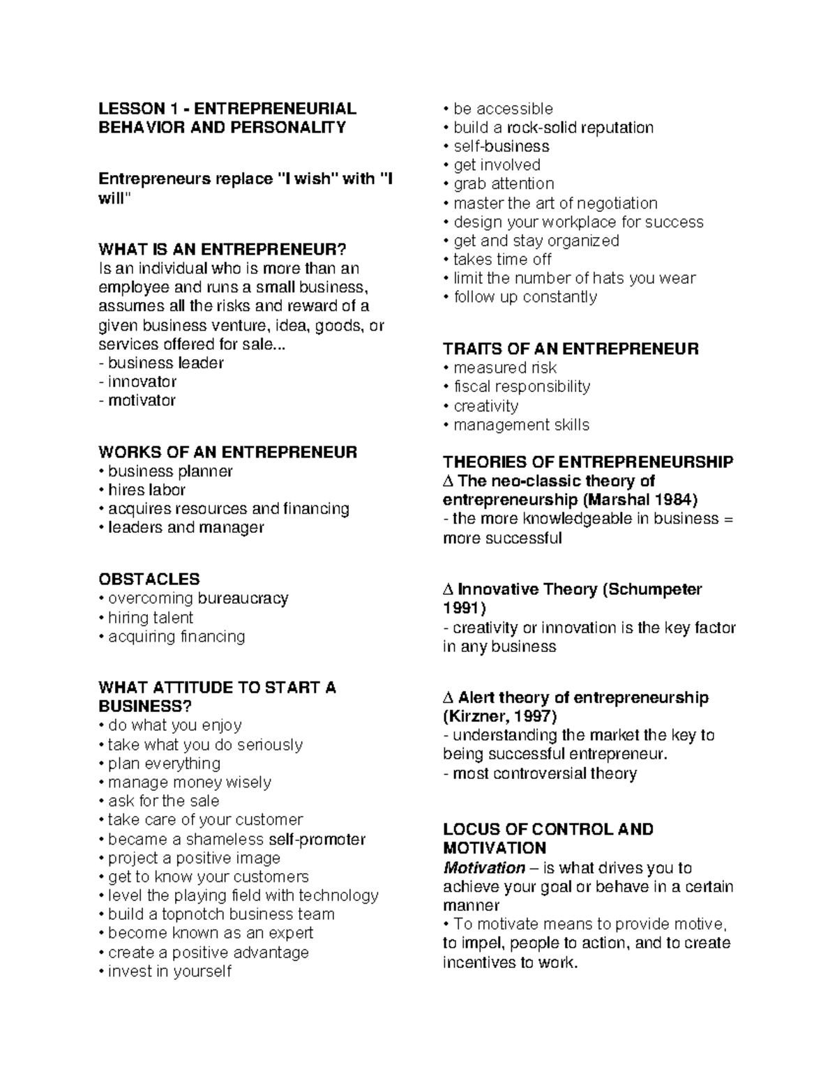 Entrep-MIND- Reviewer - LESSON 1 - ENTREPRENEURIAL BEHAVIOR AND ...