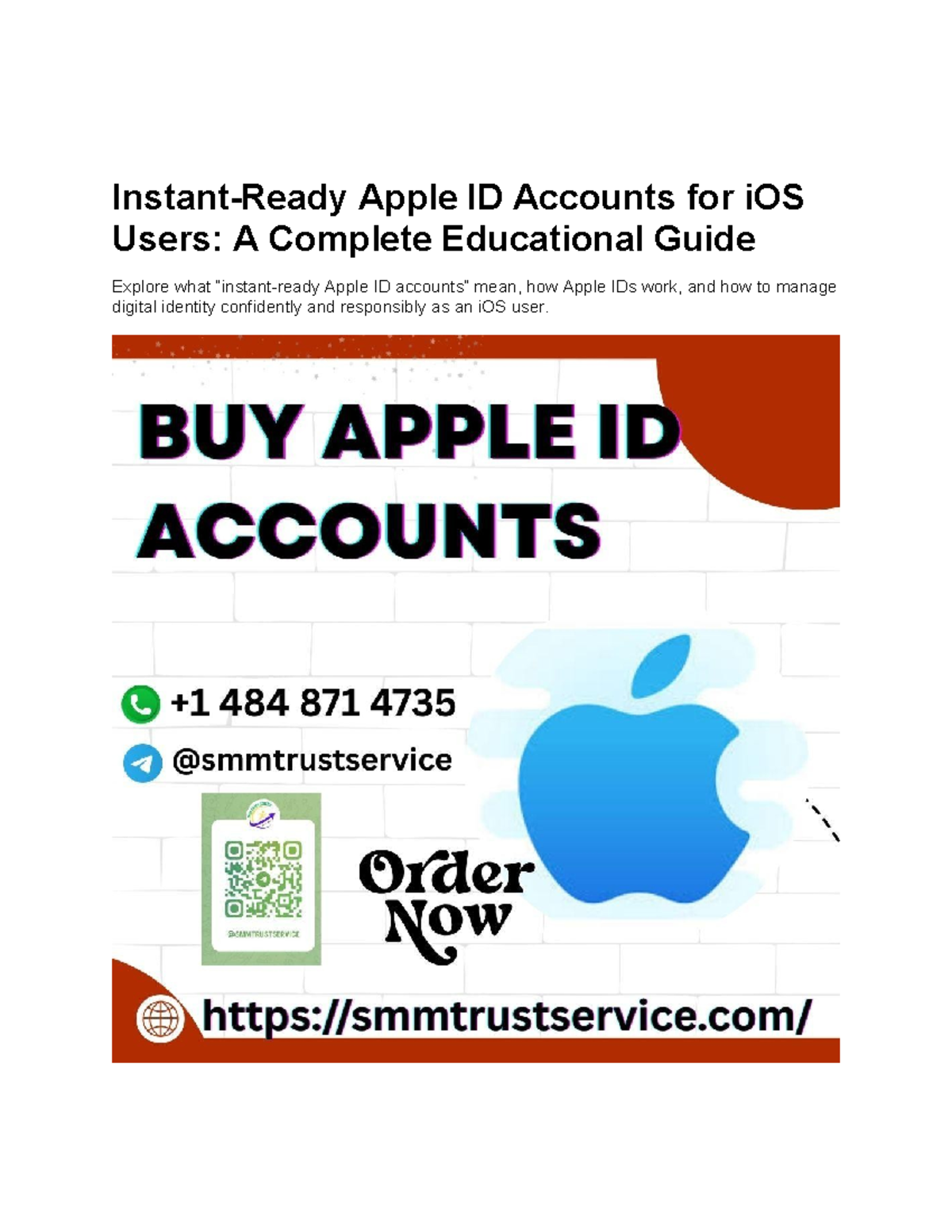 Instant-Ready Apple ID Accounts for iOS Users: A Comprehensive Guide ...