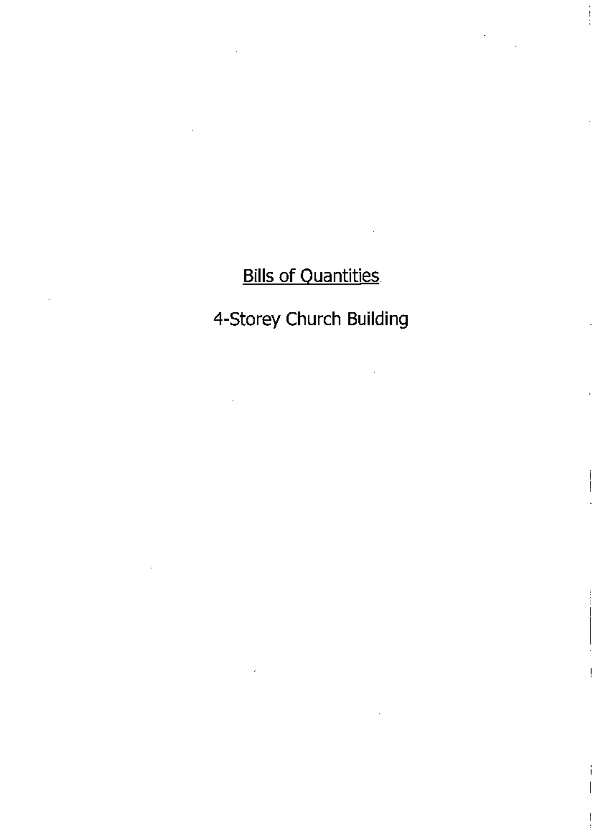 BQ Sample for Multipurpose Building - Wan Ming Methodist Church - Studocu