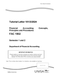 [Solved] FAC1502 ASSESSMENT 4 SEM 1 OF 2025 - Financial Accounting Principles (FAC1502) - Studocu