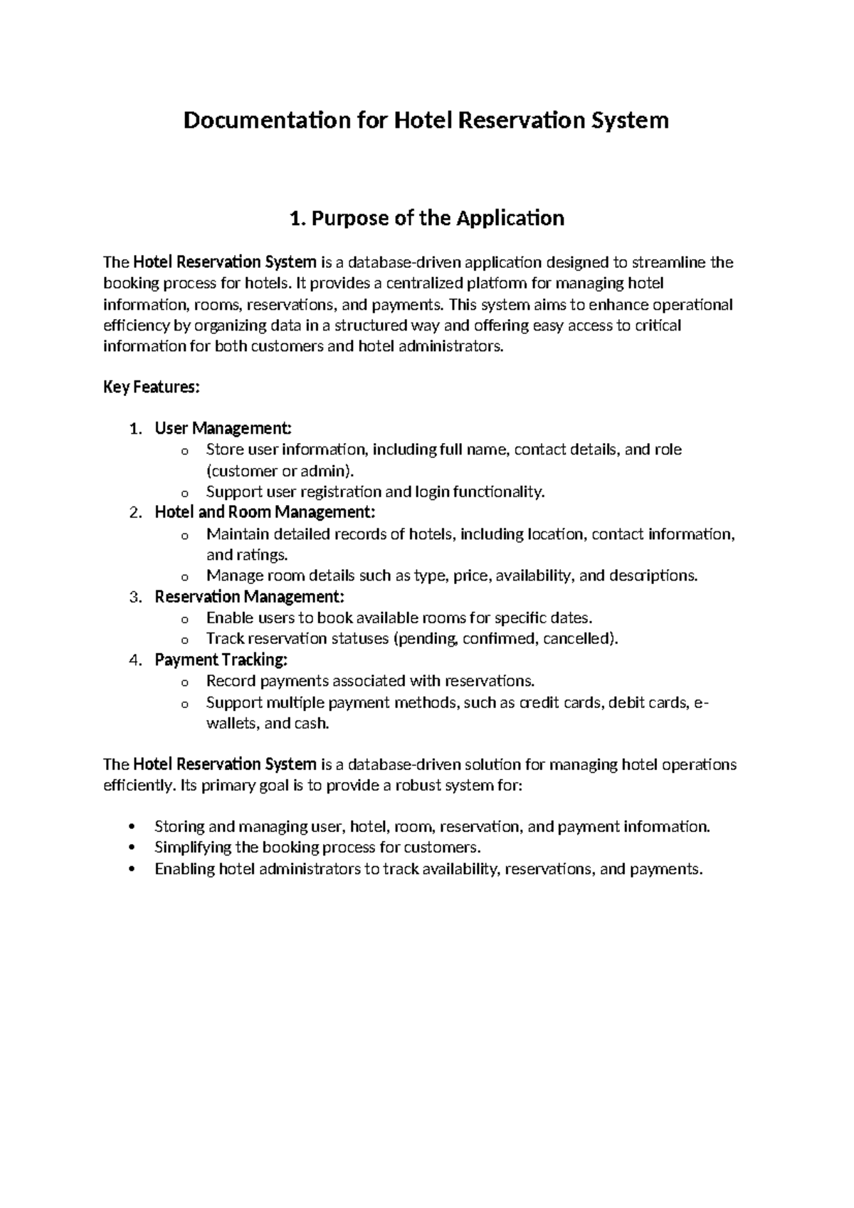 SQL - CRUD Operations for Hotel Reservation System Documentation - Studocu