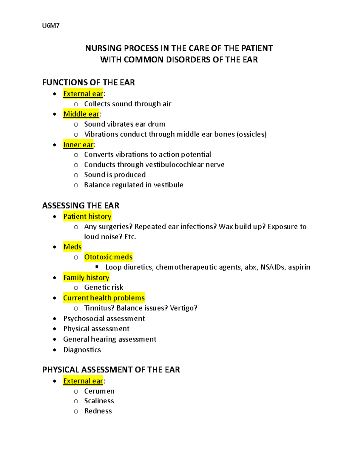 NURSING PROCESS IN THE CARE OF THE PATIENT WITH COMMON DISORDERS OF THE ...