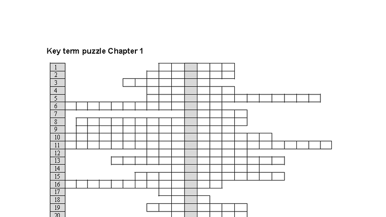Key Term Puzzle: Chapter 1 Overview and Key Concepts - Studeersnel