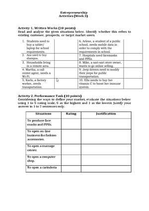 Entrep Module 3 Q1 WEEK 3 - ENTREPRENEURSHIP Quarter 1: Module 3 Week 3 ...